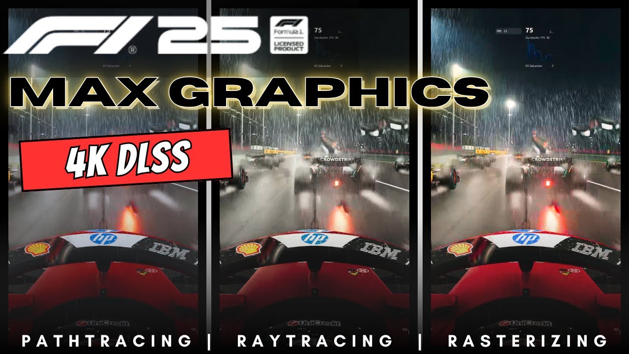 F1 25 Ultra Max Grafikvergleich 🔥 RTX 5080 in 4K | Path Tracing vs Ray ...