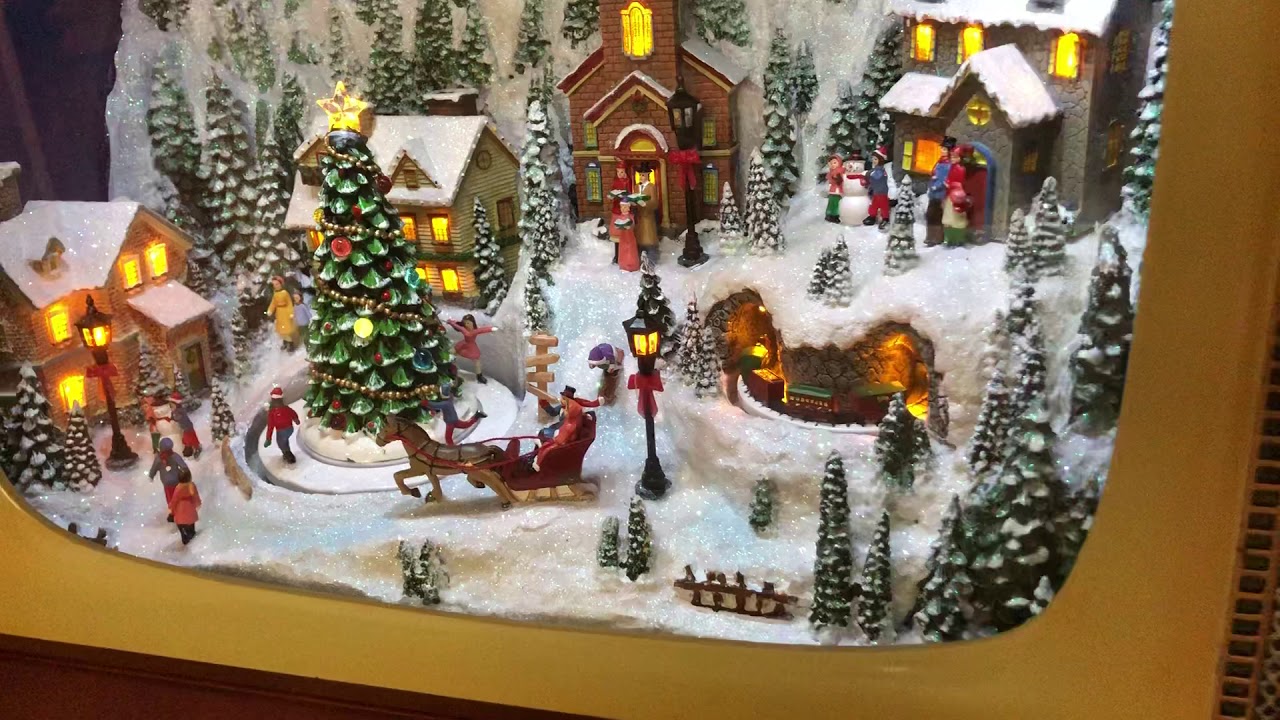 Vintage retro Christmas scene tv box set / moving train scene - YouTube