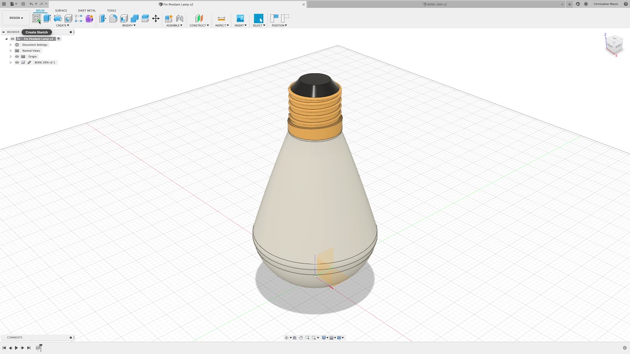 Start to Finish: Making a Pendant Fin Lamp in Fusion 360 - YouTube