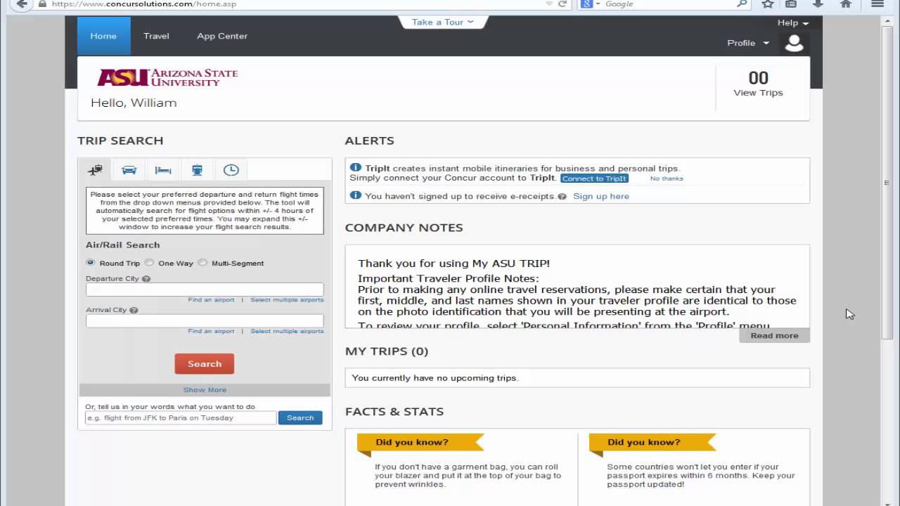 My ASU TRIP How to Activate and Enable E-Receipts - YouTube