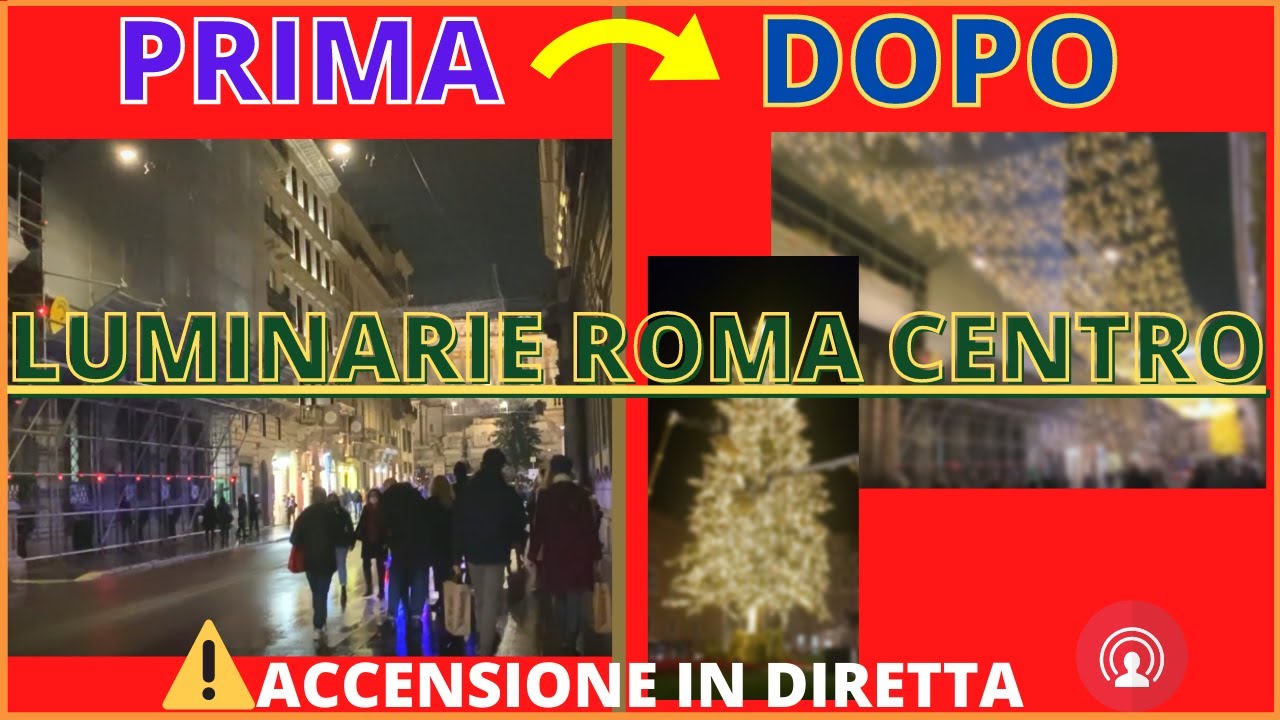 Luminarie ROMA CENTRO | Accensione in DIRETTA 08/12/2020 - YouTube