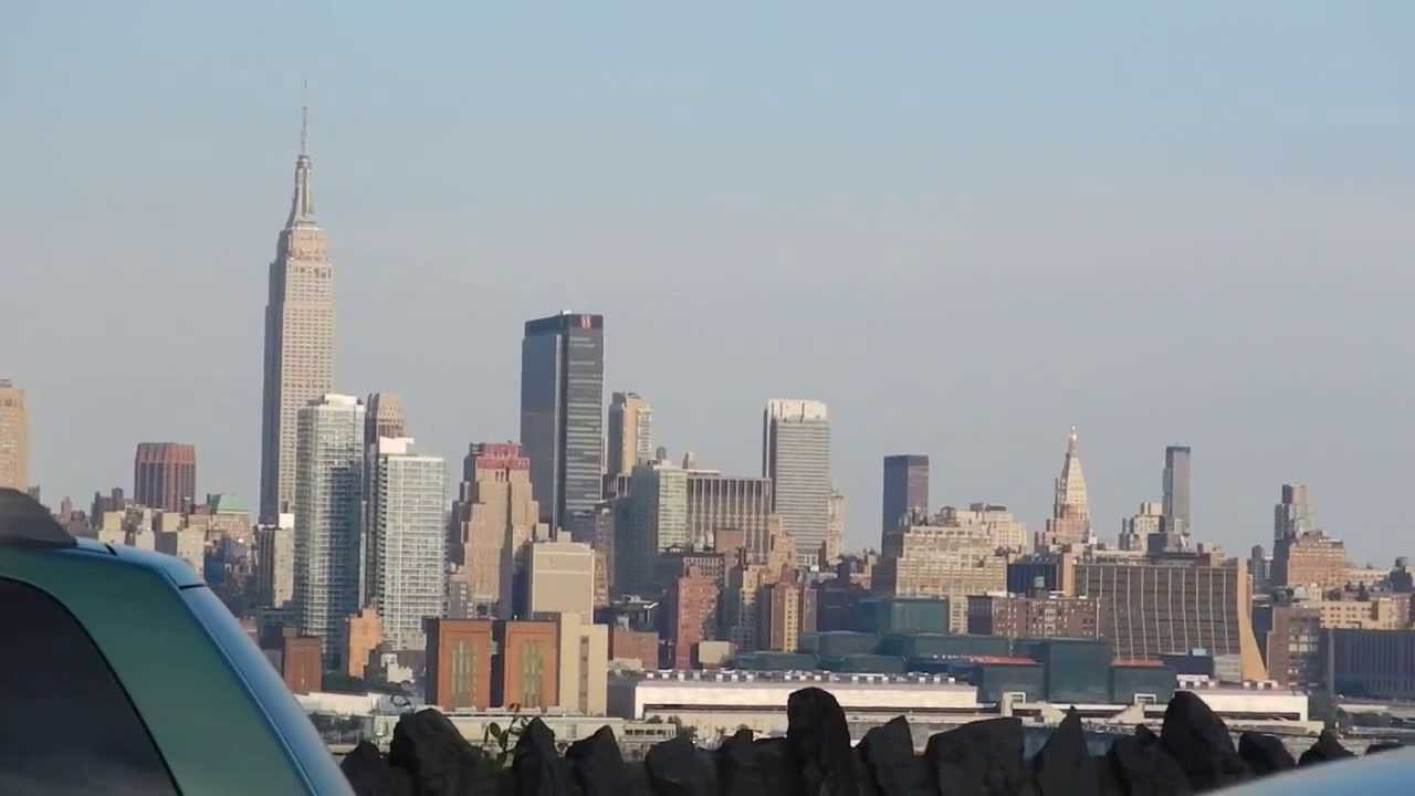 Manhattan, New York Skyline viewed from Edgewater, NJ - YouTube