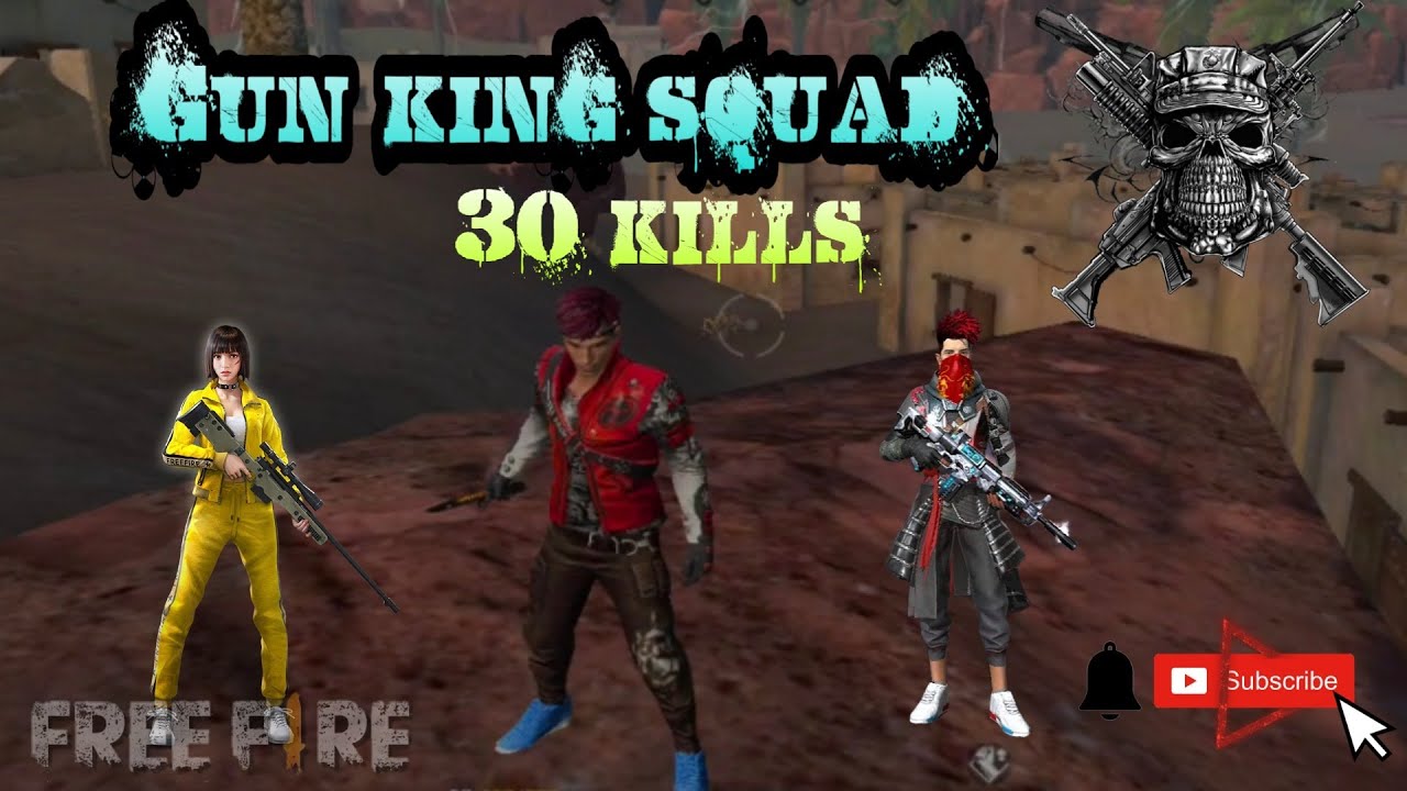 Gun king squad new members mode with 30 kills - YouTube