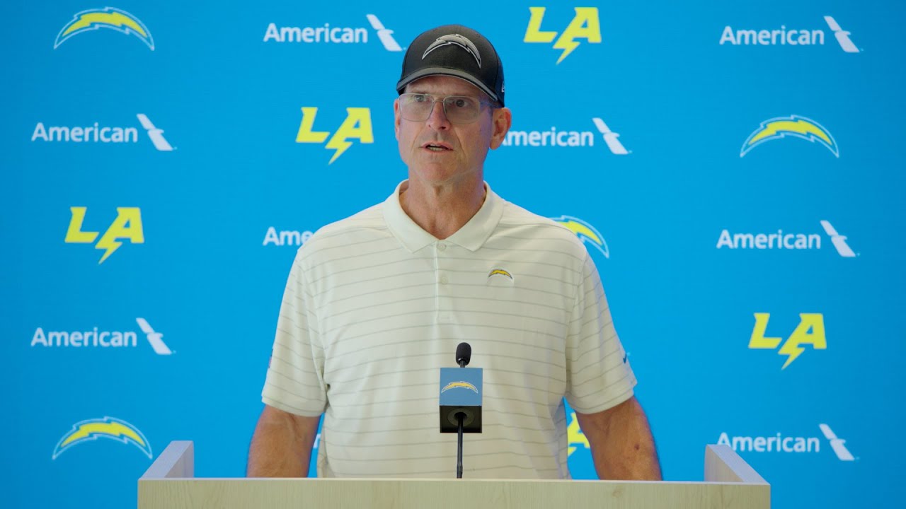 Jim Harbaugh On Injury Updates vs Titans | LA Chargers - YouTube