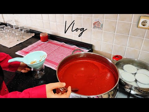 Qırmızı Reseptlər 🍅🌶️ | Evdə Ketçup Hazırlanması | Pomidor sousu | Səhər yeməyi sousu | vlog