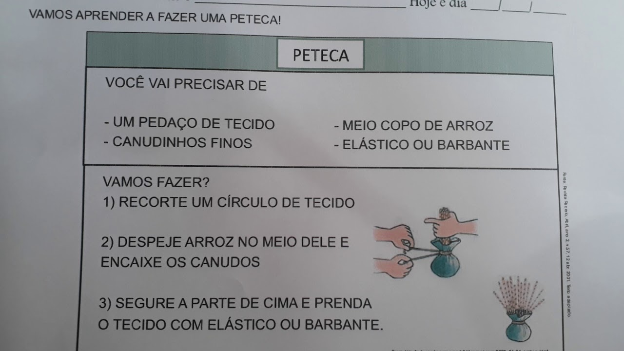 ATIVIDADES PARA ALFABETIZAÇAO - CONSTRUINDO PETECA - YouTube