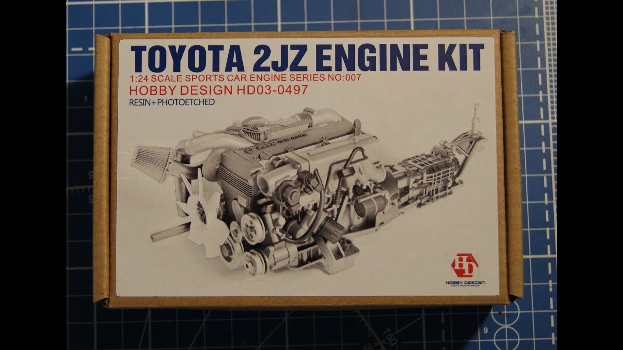 Unboxing Toyota 2jz engine kit scale 1/24 Hobby Design - YouTube