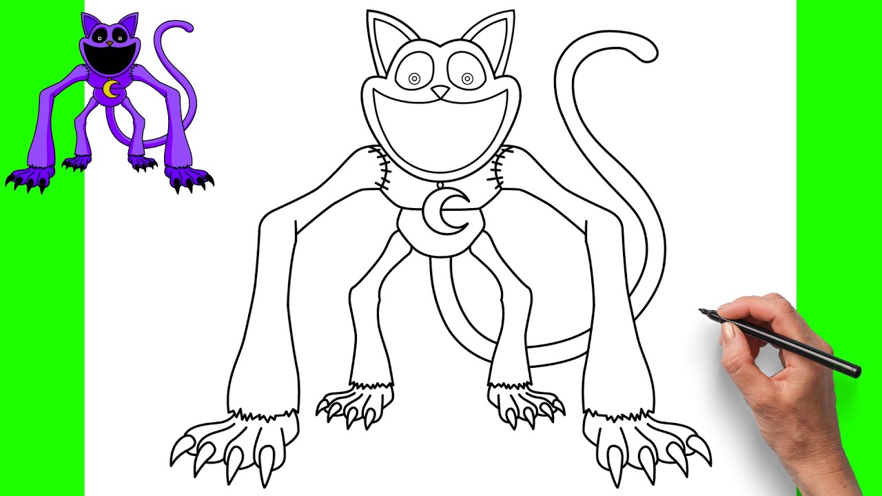 How to Draw MONSTER CATNAP | Poppy Playtime Chapter 3 | EASY - YouTube