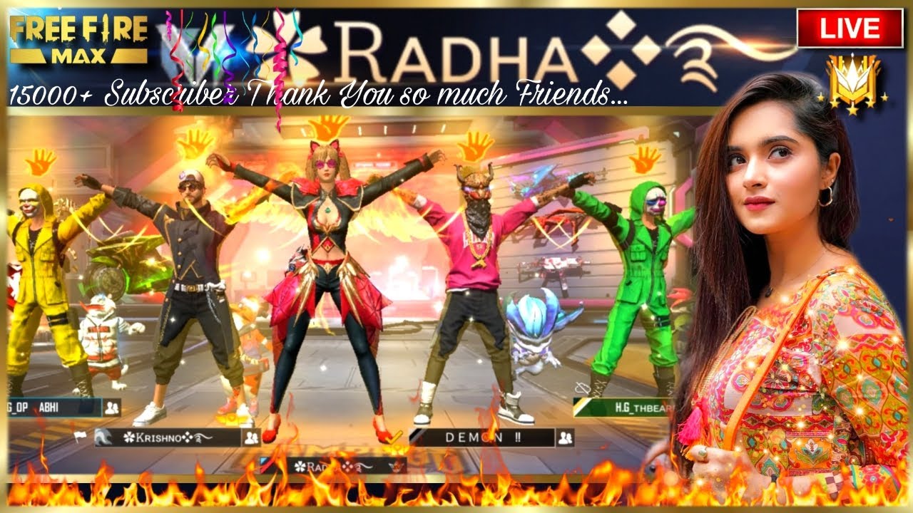 FREE FIRE LIVE GIVEAWAY || CUTE GIRL RADHA GAMING 27 LIVE #Gyangaming # ...