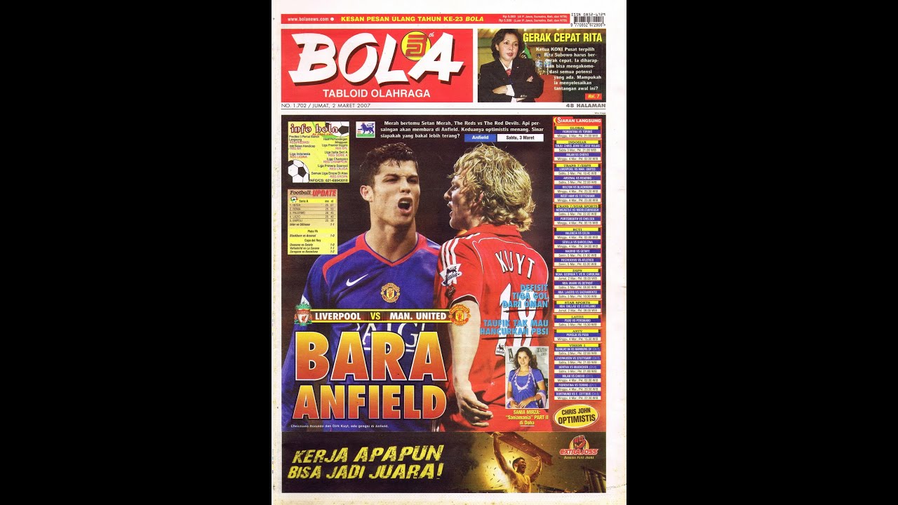 Tabloid BOLA ED 1702, Jumat, 2007-03-02 [Bara Anfield] - YouTube