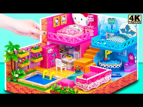 Build Cute Hello Kitty vs Frozen Resort in Hot and Cold Style From Cardboard ❄️ DIY Miniature House