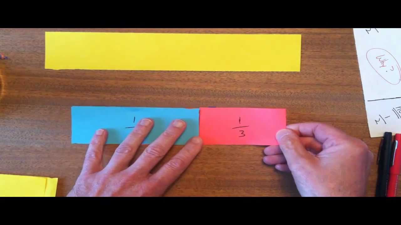 One half Plus One third Fractions Strips And Paper Folding HD YouTube
