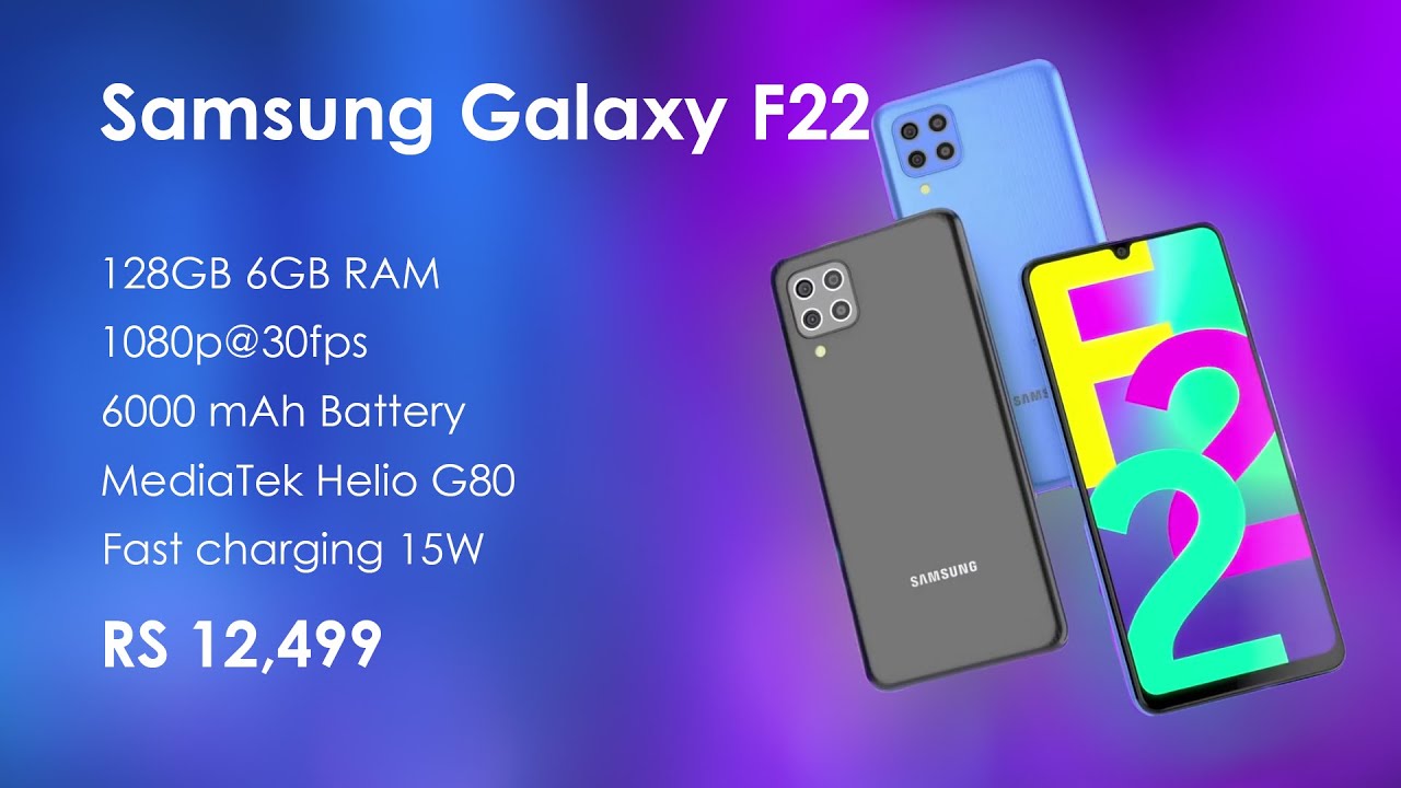 Samsung Galaxy F22 6GB 128GB Quad Camera 48MP 6000 mAh Android 11 One ...