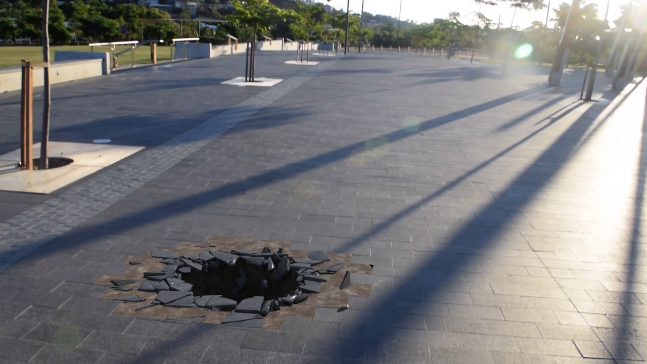 Sidewalk Sinkhole Digital VFX - YouTube
