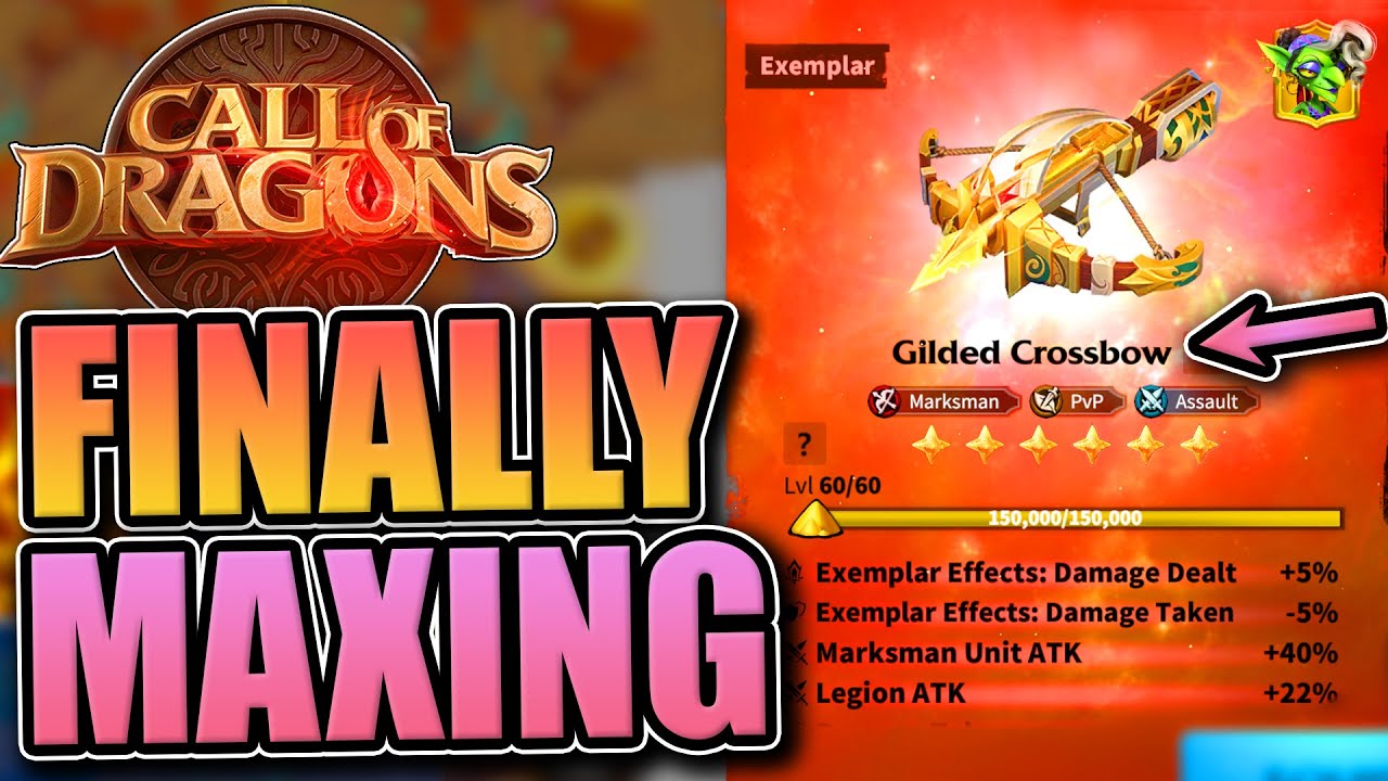 Finally maxing Gilded Crossbow [forge of light] Call of Dragons - YouTube