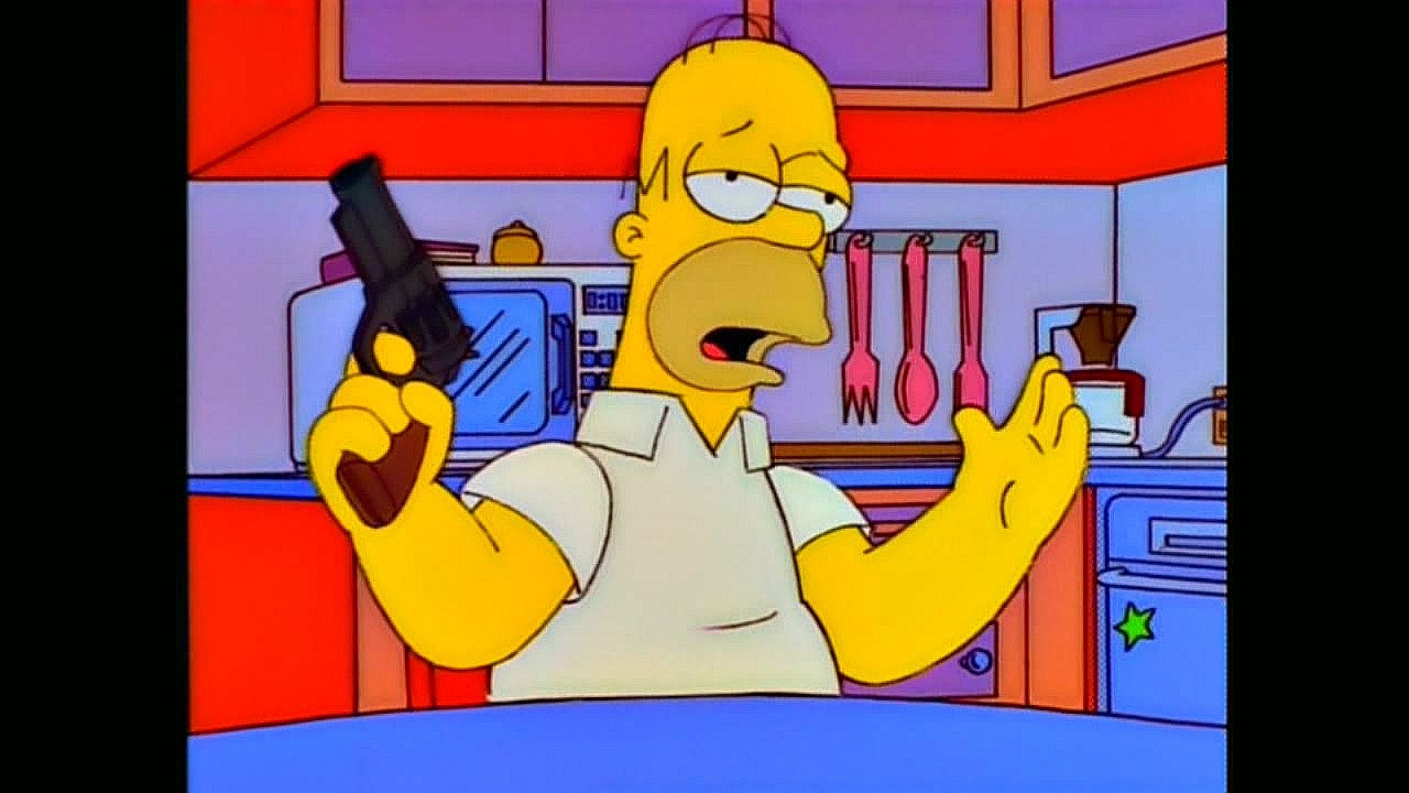 THE SIMPSONS - Homer Buys a Gun & Uses It Carelessly" - 1997 - YouTube