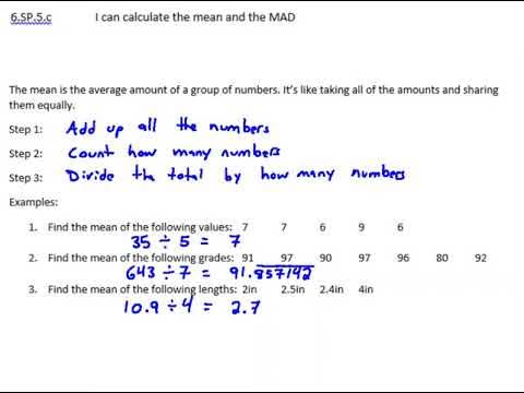 I can calculate the mean and the MAD - YouTube