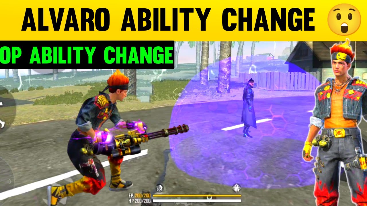 ALVARO Ability Change 😲 Free Fire Alvaro Character Ability Change - YouTube