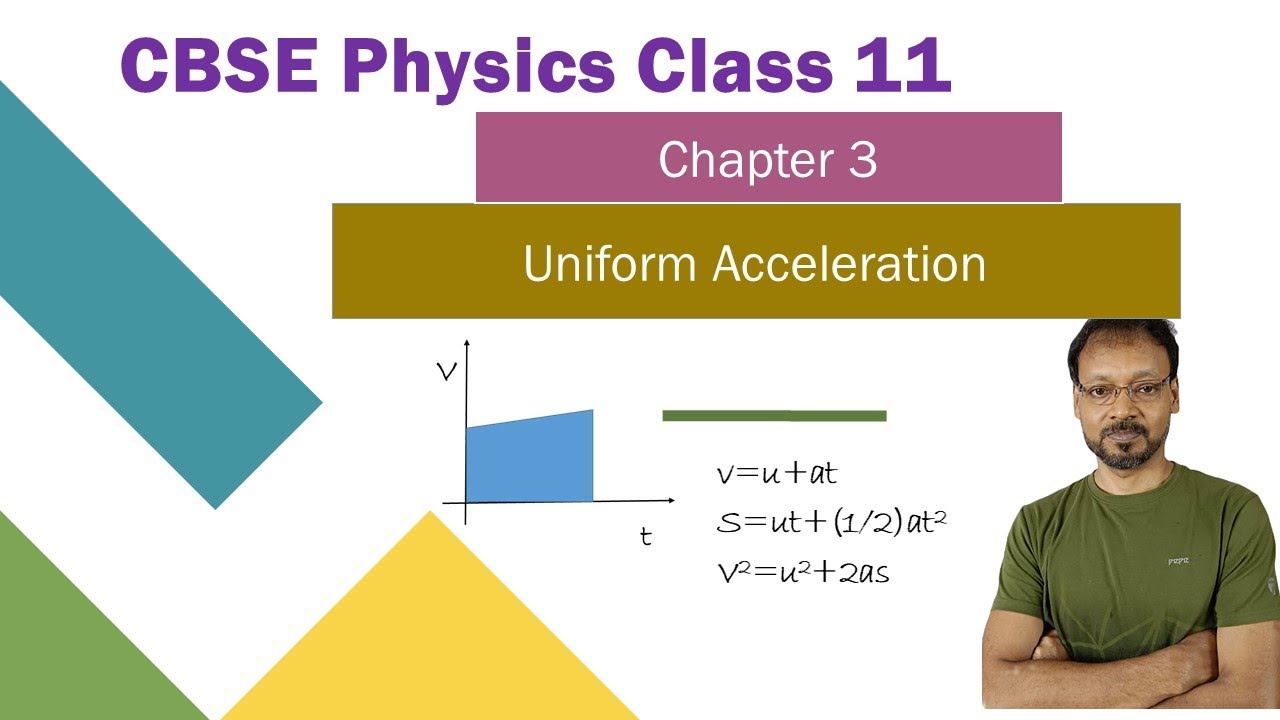 CBSE Physics - Class 11 Chapter 3 Uniform Acceleration - YouTube