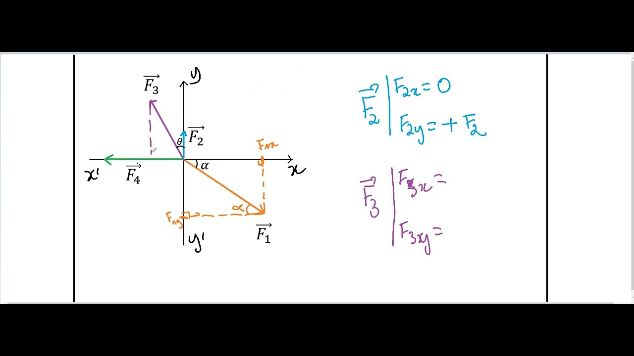 Physique : Projection des vecteurs (Exercice corrigé) - YouTube