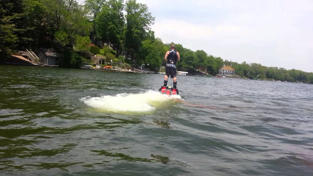 Jeff Dehart's 1st time FlyBoarding on Geist Lake - YouTube