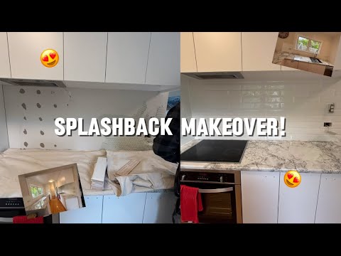 Diamond tiles Splashback/" huge transformation" makeover | tutorial ...