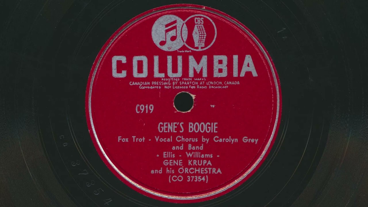 GENE KRUPA Disc Gene's Boogie (1947) Carolyn Grey vocals - 78 RPM ...