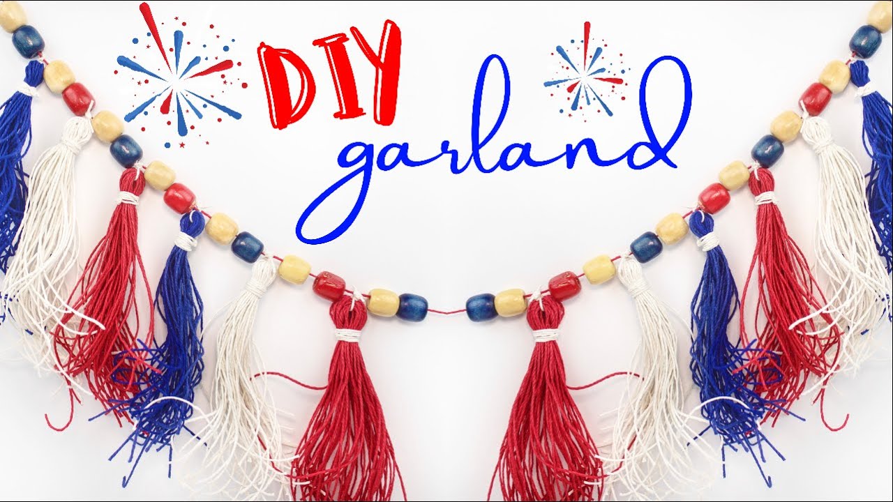 DIY Macrame Tassel Garland | 4th of July Crafts | Hemptique - YouTube