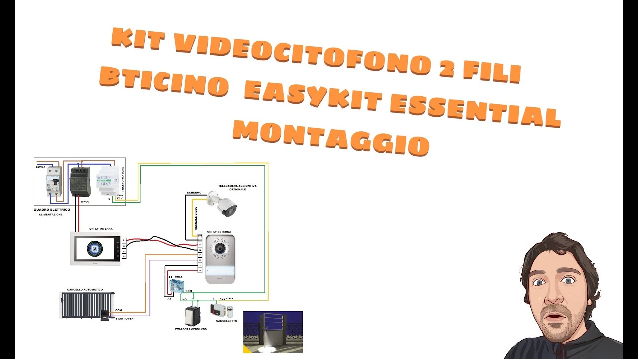 Videocitofono Bticino 2 Fili EASYKIT ESSENTIAL 317913 (MONTAGGIO) - YouTube
