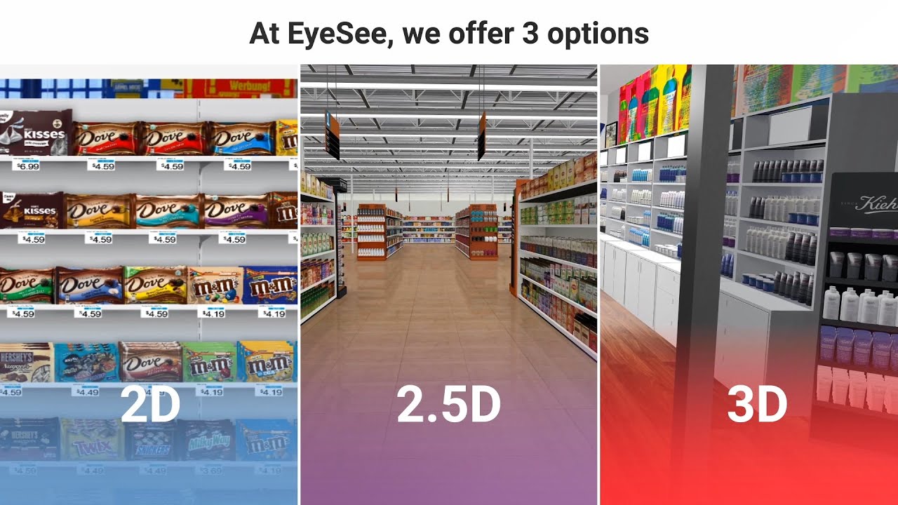 EyeSee virtual store: 2D, 2.5D and 3D option - YouTube