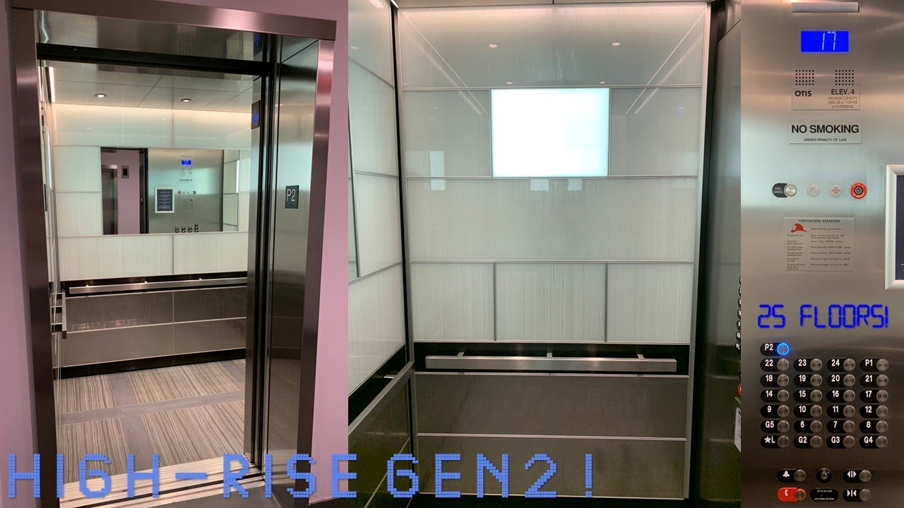 Very Nice High-Rise OTIS Gen2 traction elevators @ Atlantic Station ...