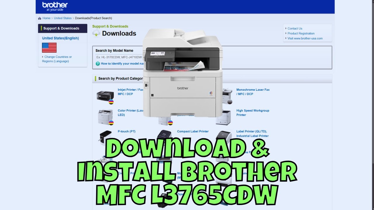 How To Download & Install Brother MFC L3765CDW Printer Driver in ...