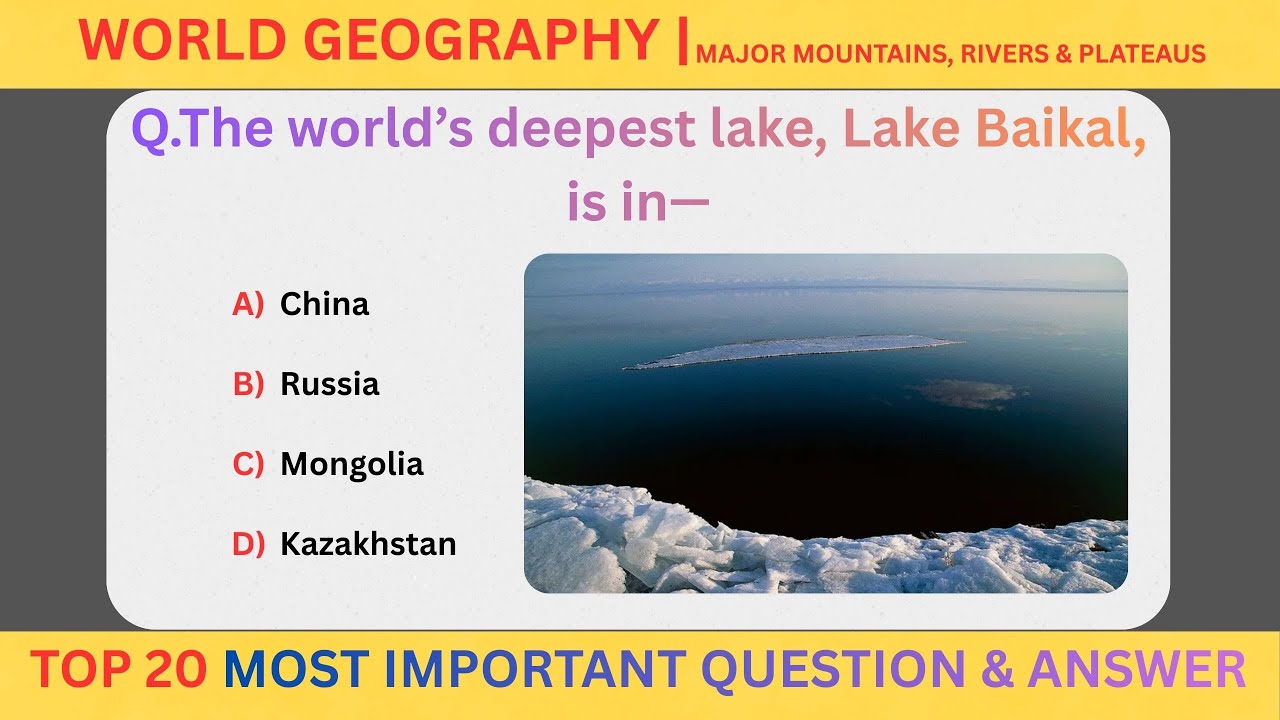 WORLD GEOGRAPHY – Major Mountains, Rivers & Plateaus | Top 20 Most ...