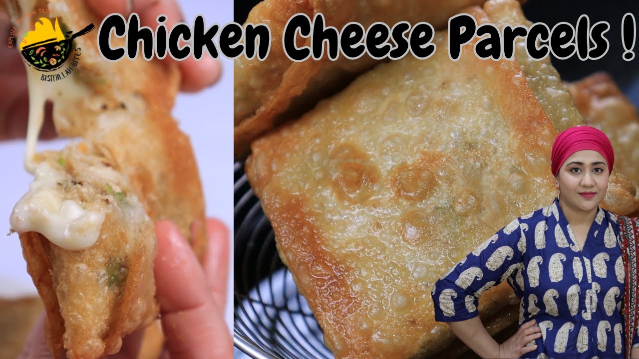 Chicken Cheese Parcels Recipe I Creamy Chicken Parcels I By Bismillah ...