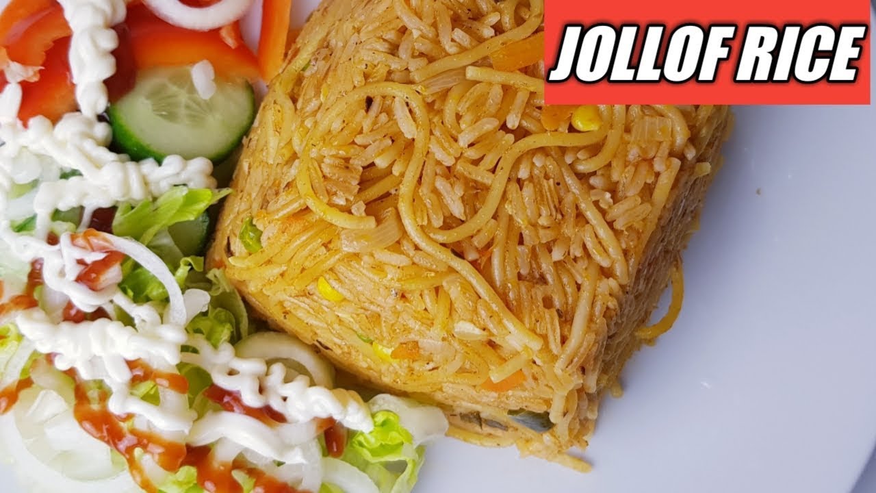 AUTHENTIC JOLLOF RICE MIXED WITH SPAGHETTI/PASTA - YouTube