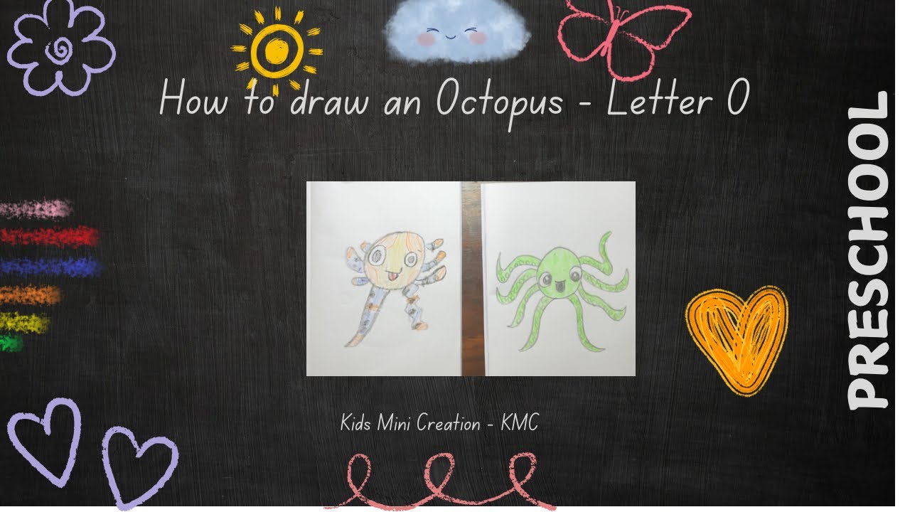How to draw an octopus - Letter O - PRESCHOOL - YouTube
