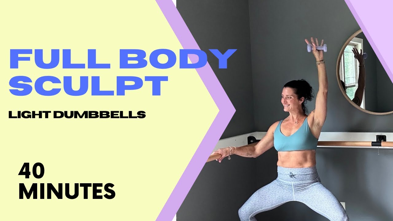 40 MIN, HIGH REP, LIGHT WEIGHT Total body workout at home ( great for ...