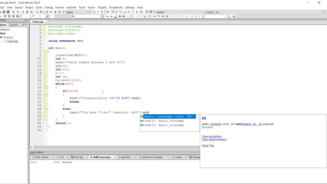 Guessing game using random number generator in c++ - YouTube