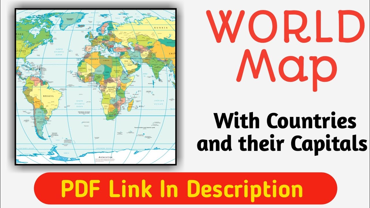 World Map | PDF Link In Description | With Countries And Their Capitals ...