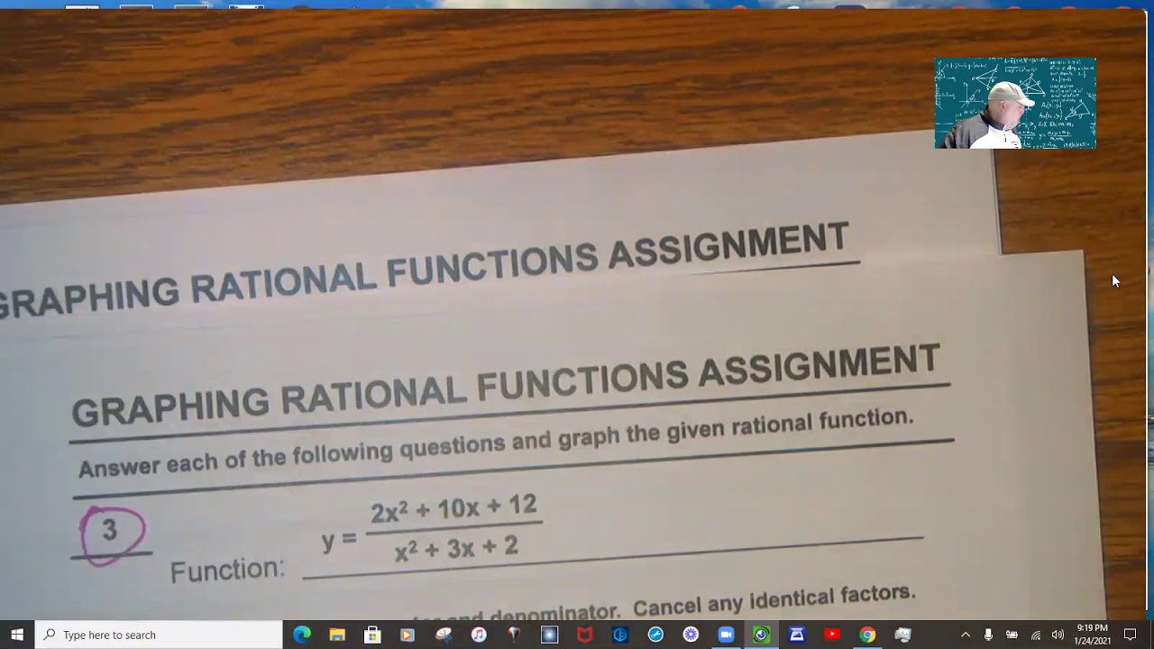 Mr. Pertner-Algebra 2B--Graphing Rational Functions-Assignment #2 - YouTube