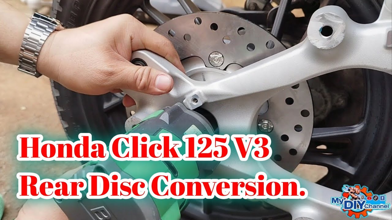 Honda click 125 v3 rear dics brake conversion! #hondaclick125 # ...