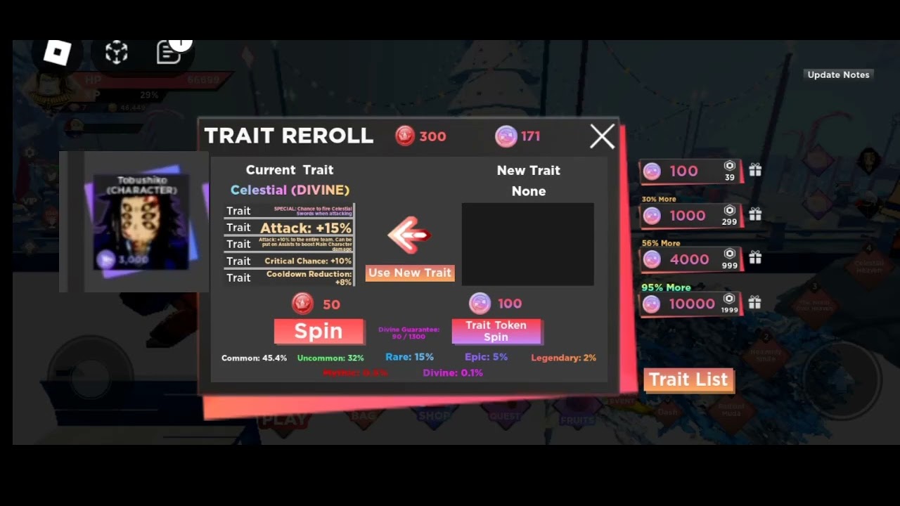 I GOT CELESTIAL TRAIT ON ANIME DIMENSIONS HE'S KOKUSHIBO - YouTube