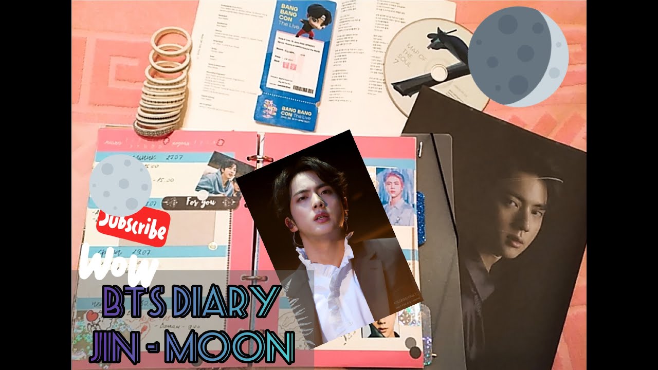 DIY || BTS DIARY || Themed diary || JIN - MOON || Оформление ...