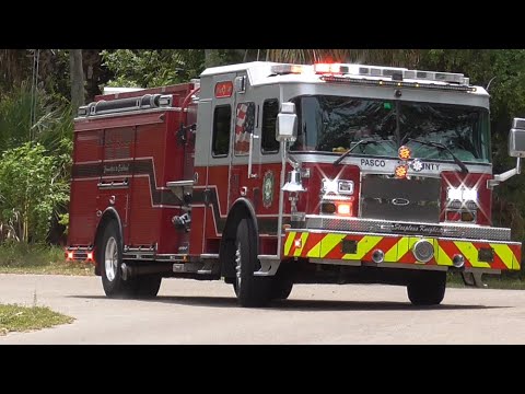 Pasco County Engine 11 & Rescue 11 responding - YouTube