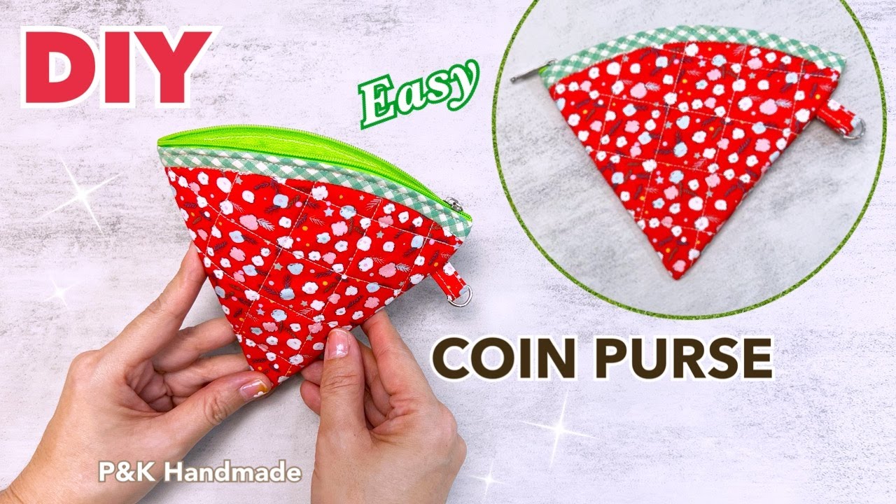 Easy To Make💖How to make triangle coin purse | วิธีเย็บกระเป๋าใส่เหรียญ ...