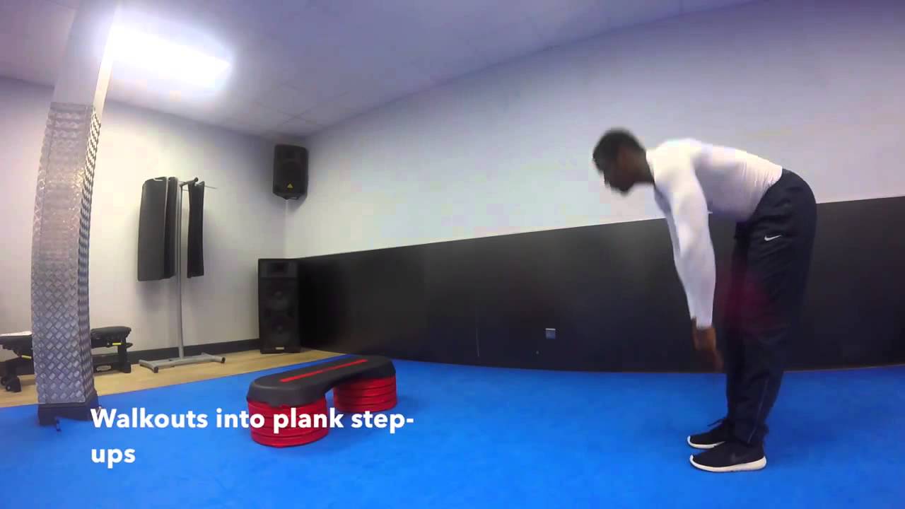 How to perform a walkout into a plank step up - YouTube