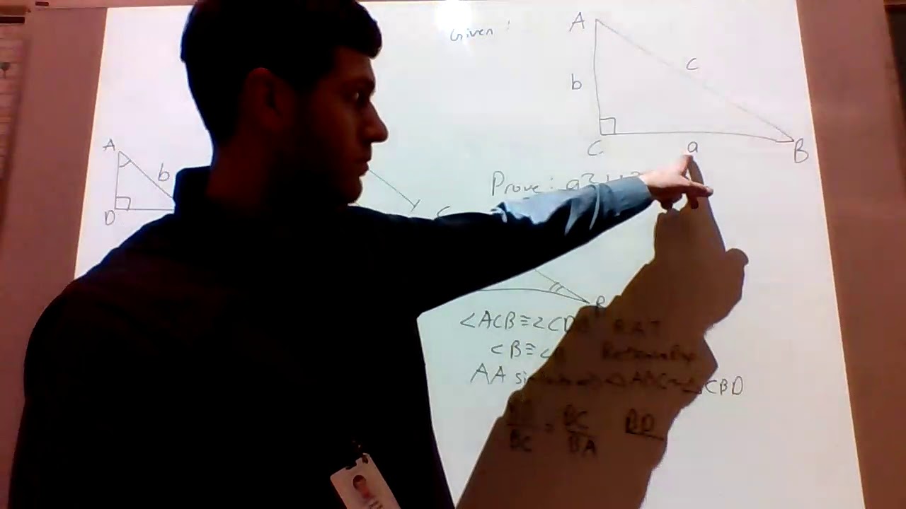 Proving the Pythagorean Theorem using SImilar Triangles - YouTube