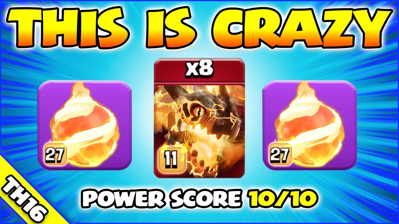 Super Dragons + FIREBALL = WOW!!! New TH16 Attack Strategy (Clash of ...
