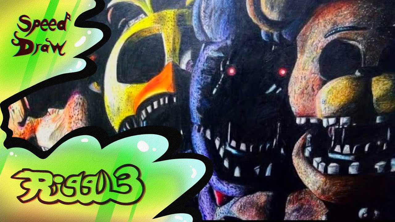 Drawing Five Nights At Freddy's 2 (Withered Animatronics) - YouTube