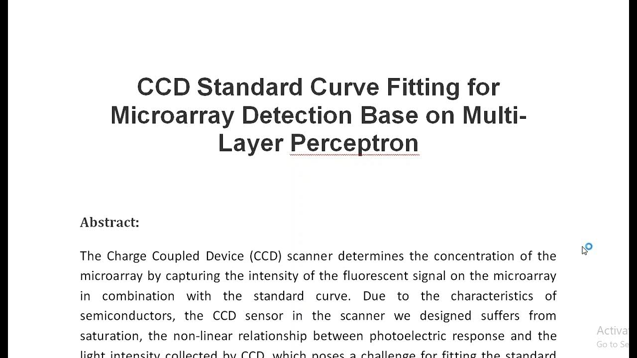 CCD Standard Curve Fitting for Microarray Detection Base on Multi Layer Perceptron - YouTube